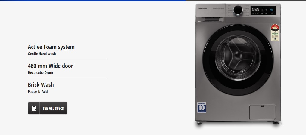 Panasonic NA-127MB3LNP 7KG Fully Automatic Inverter Front Loading ...